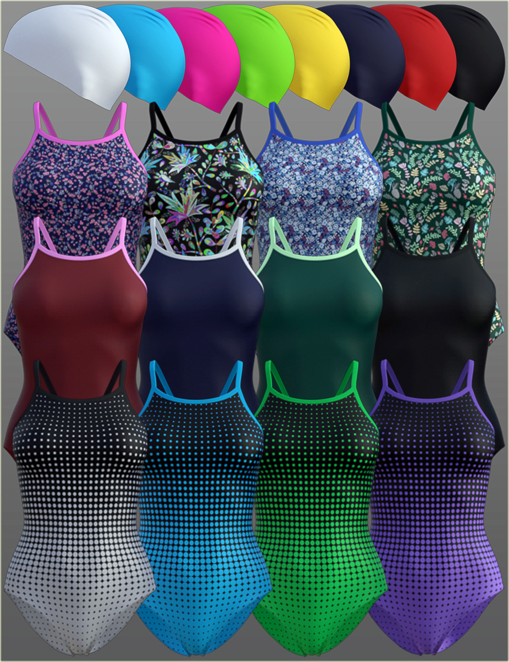 H&C One Piece Training Swimsuit for Genesis 8 Female(s) | Daz 3D