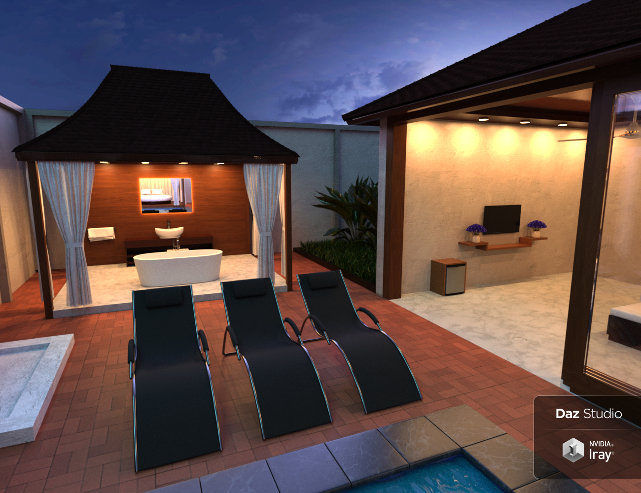 Pool Villa | Daz 3D