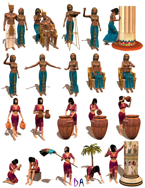 Egyptian Action for V2 | Daz 3D
