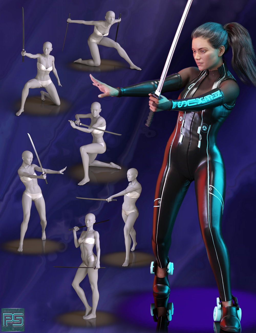 Tough Girls Poses for Genesis 8 Female | Daz 3D