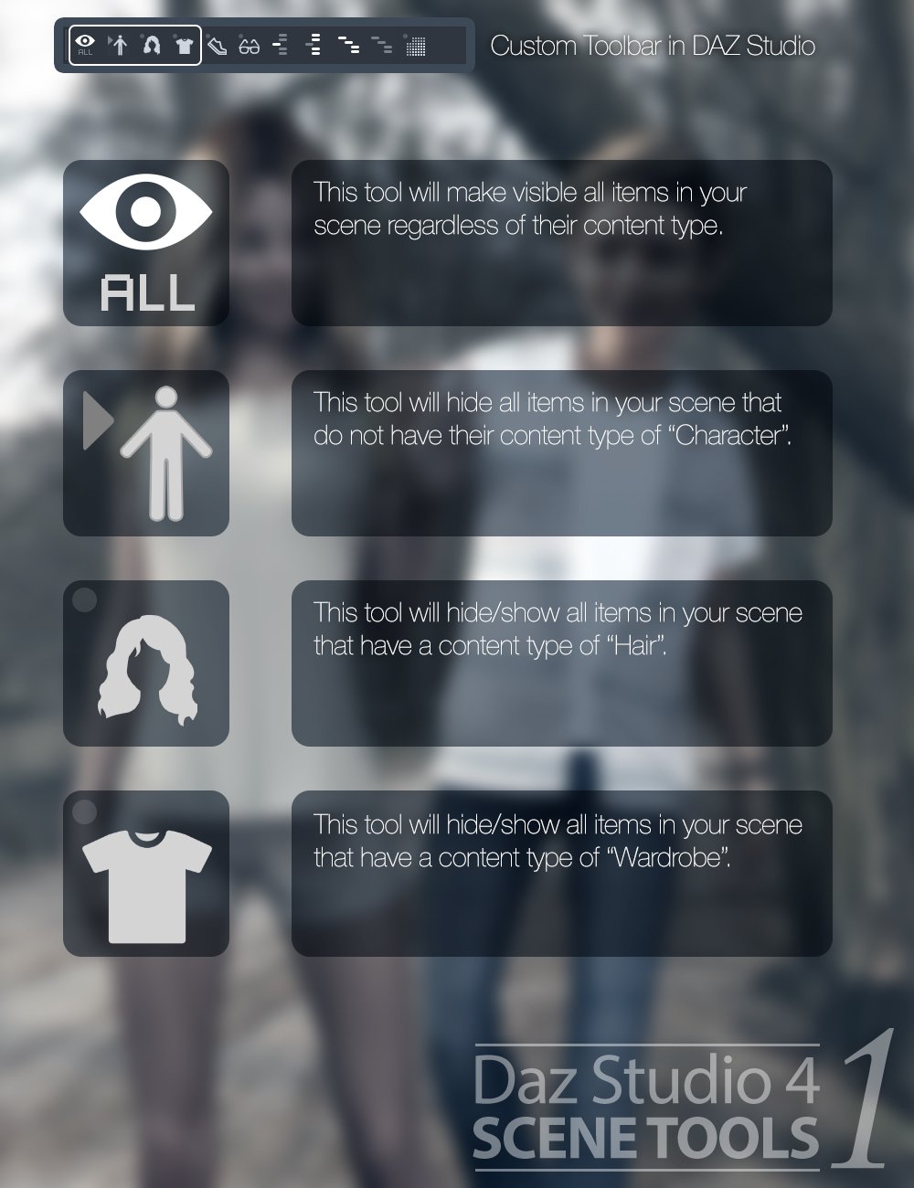 Daz Studio 4 Scene Tools Set 1 | Daz 3D