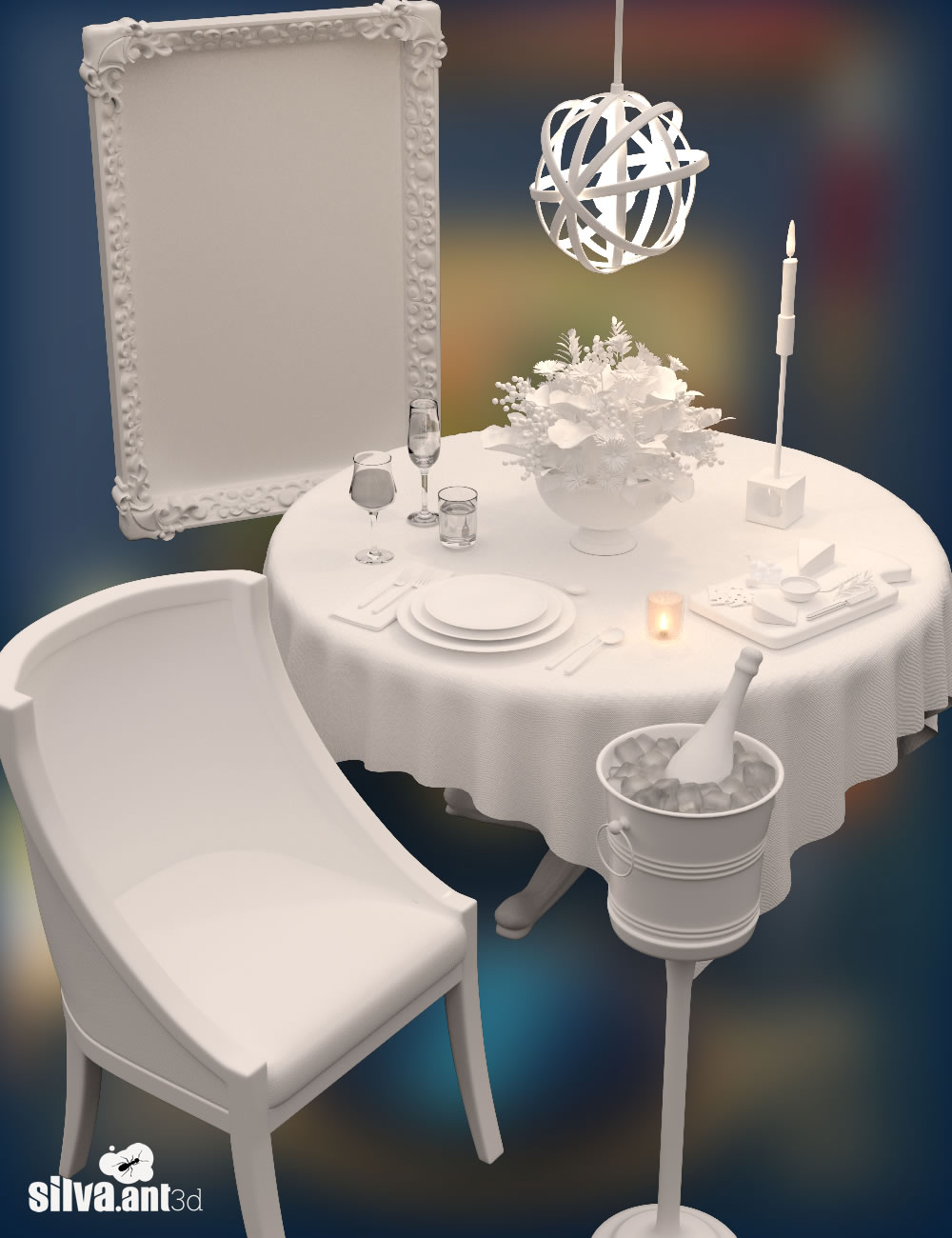 Gilded Night Table Set | Daz 3D