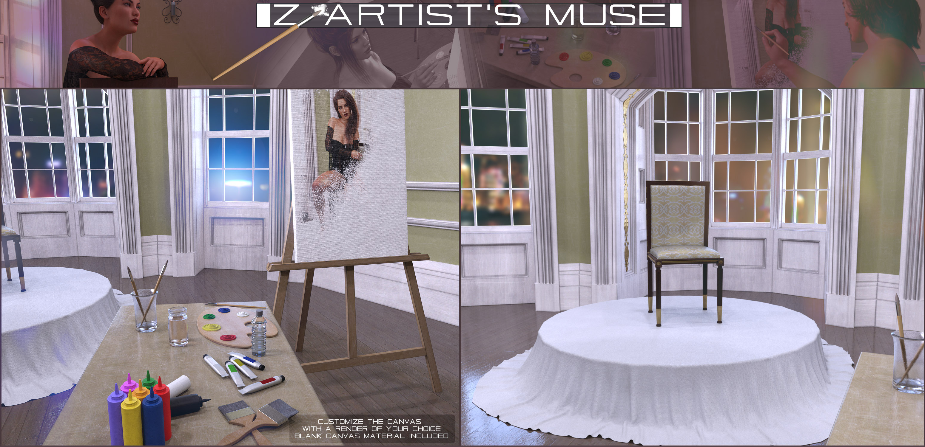 Z Artist's Muse Environment and Poses | Daz 3D