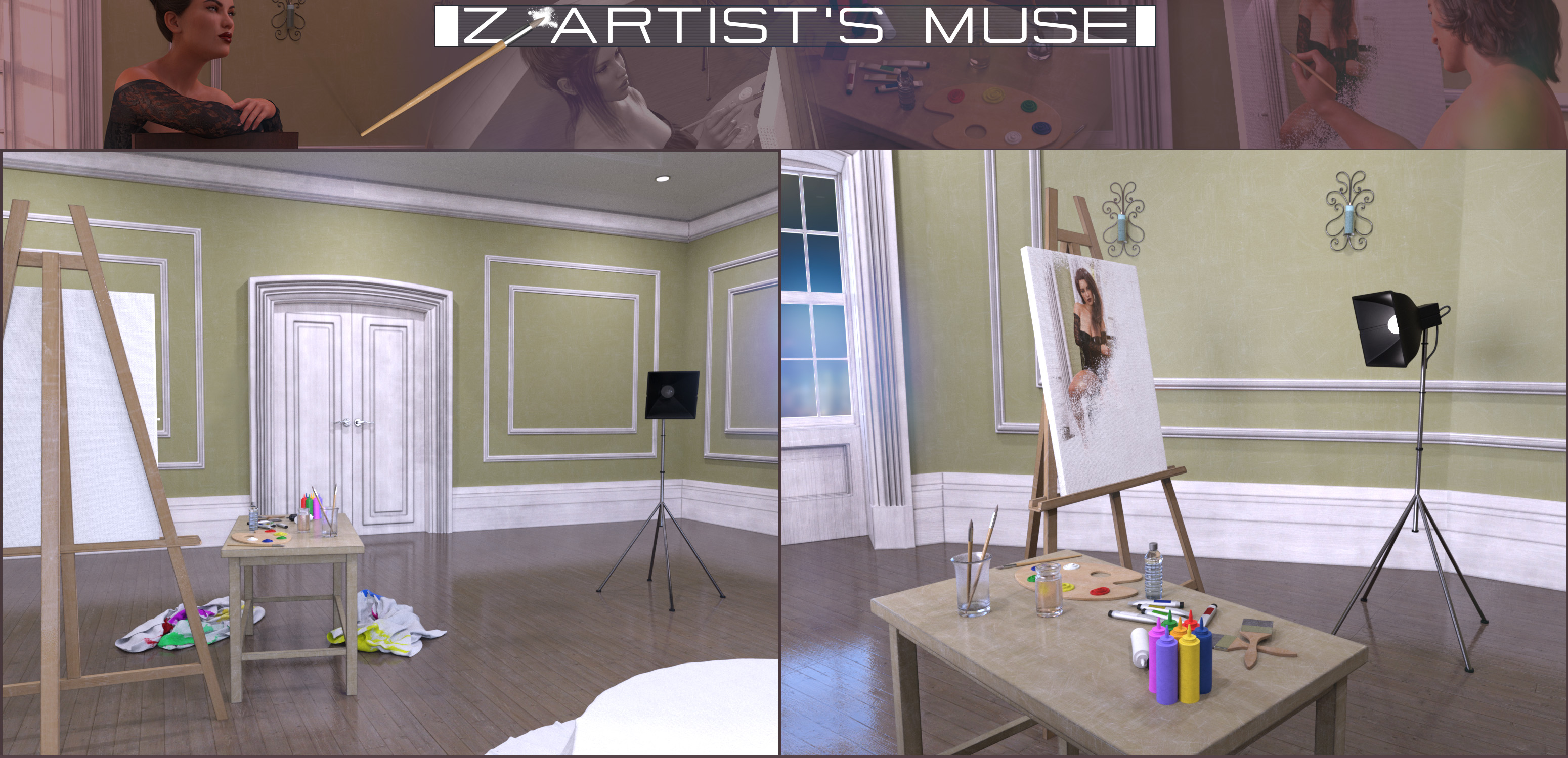 Z Artist's Muse Environment and Poses | Daz 3D