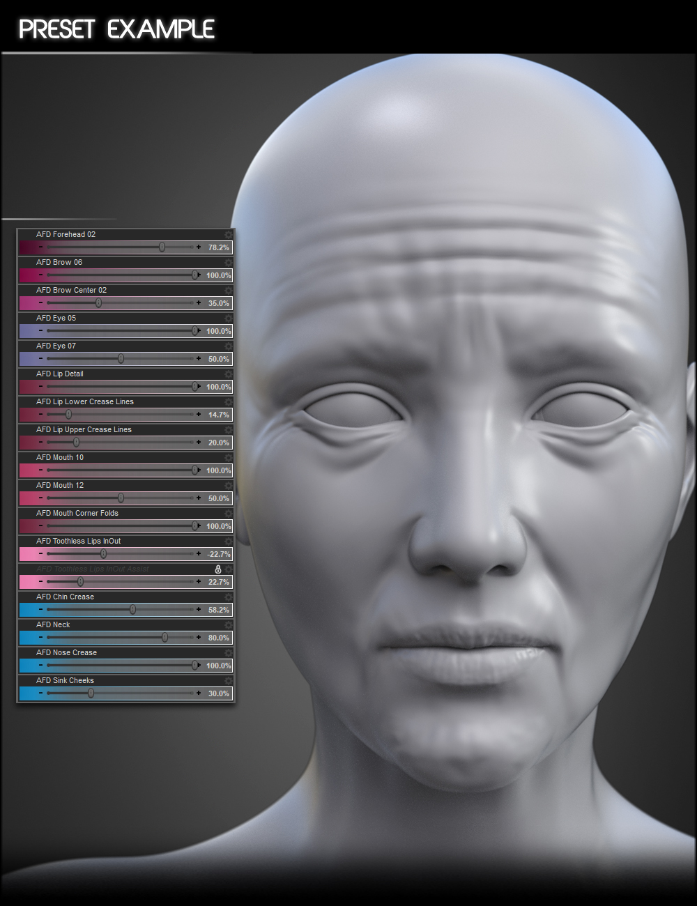 Aging Face Details HD for Genesis 3 and 8 Female(s) | Daz 3D