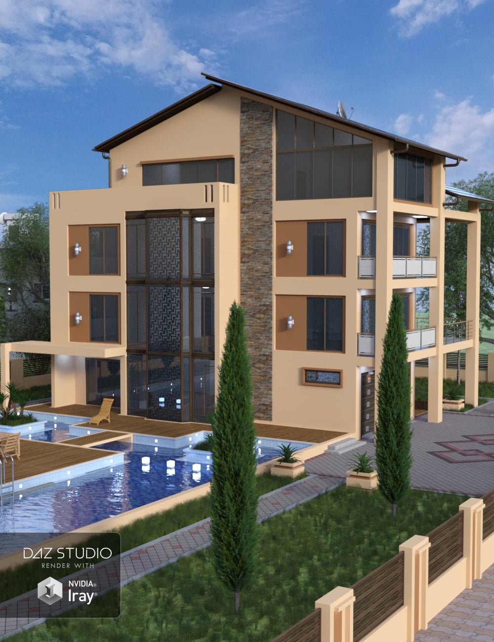 Modern House 2 Bundle | Daz 3D