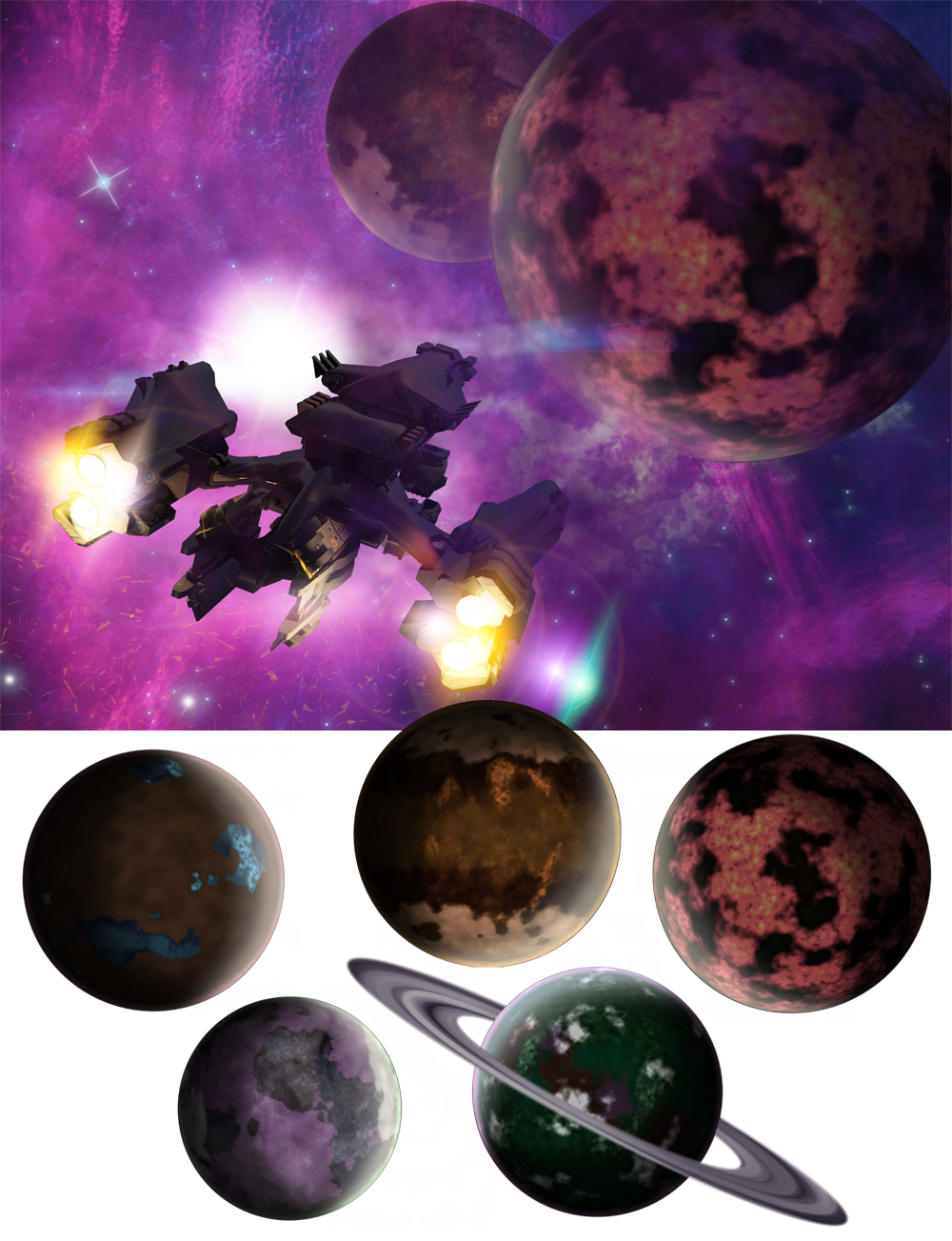 2D Postwork Assets Planets | Daz 3D