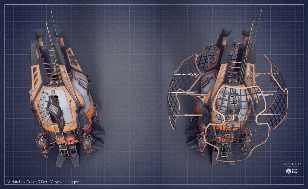 Spherical Escape Pod | Daz 3D