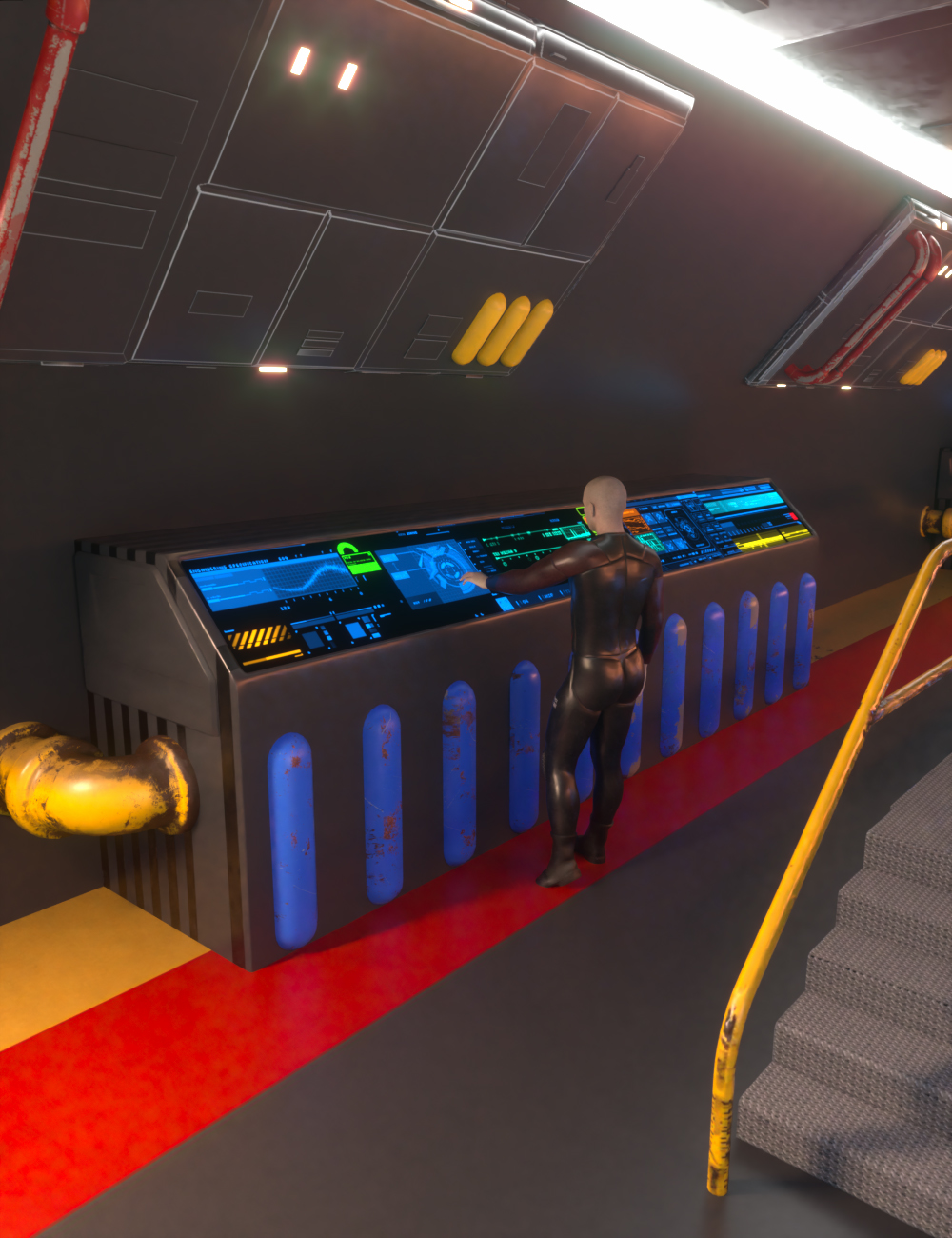 Sci-Fi Starship Engine Room Volume 2 | Daz 3D