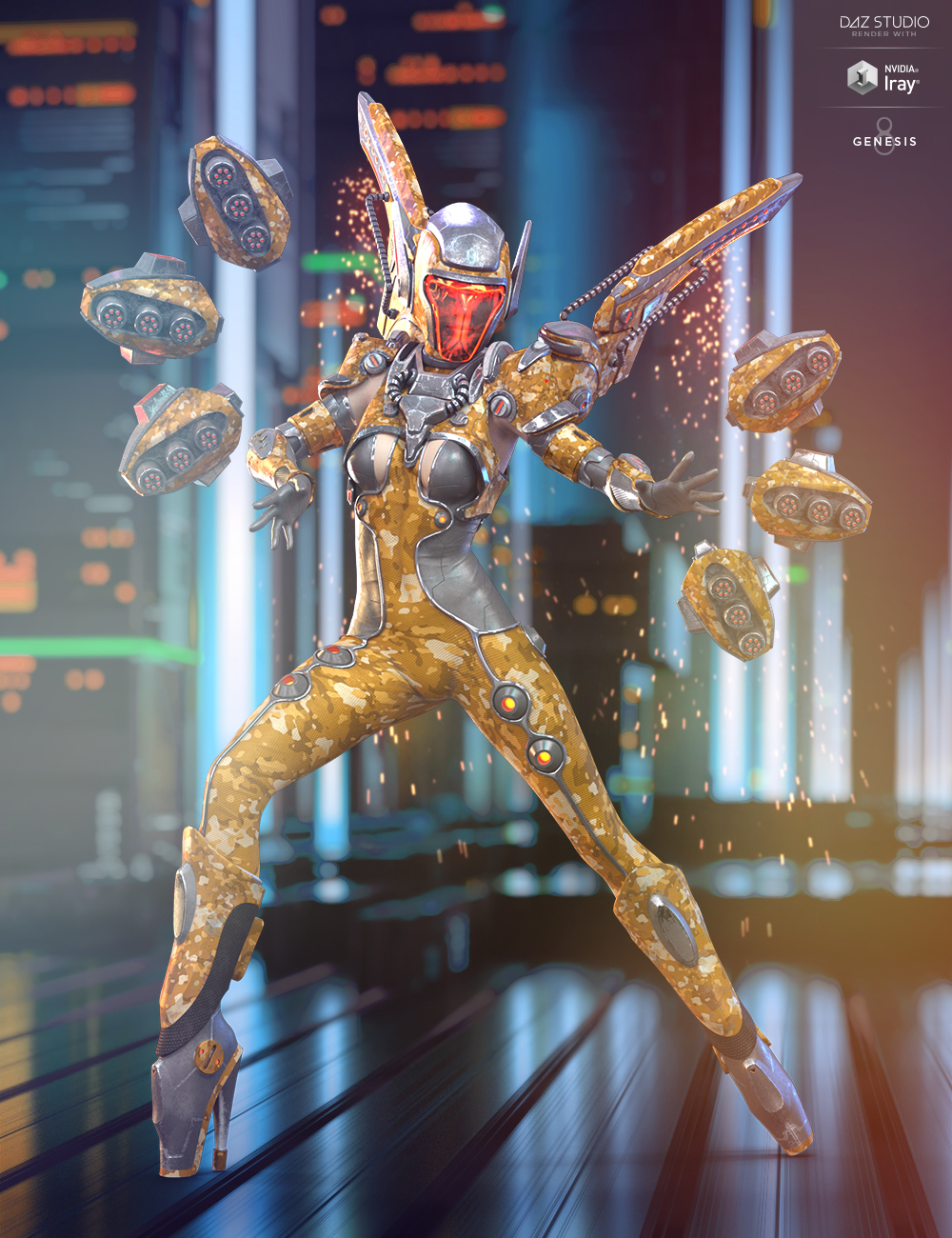 dForce Mech Dancer Outfit Extra Iray Textures | Daz 3D