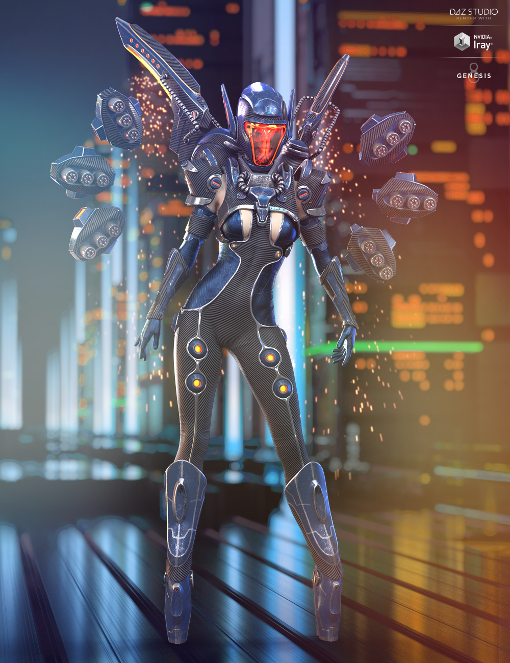 dForce Mech Dancer Outfit Extra Iray Textures | Daz 3D