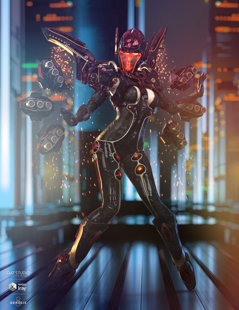 dForce Mech Dancer Outfit Extra Iray Textures | Daz 3D