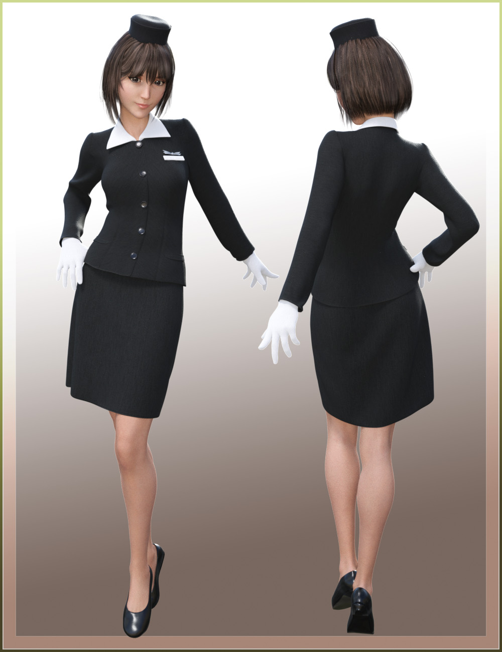 dForce Tour Guide Uniform for Genesis 8 Female(s) | Daz 3D