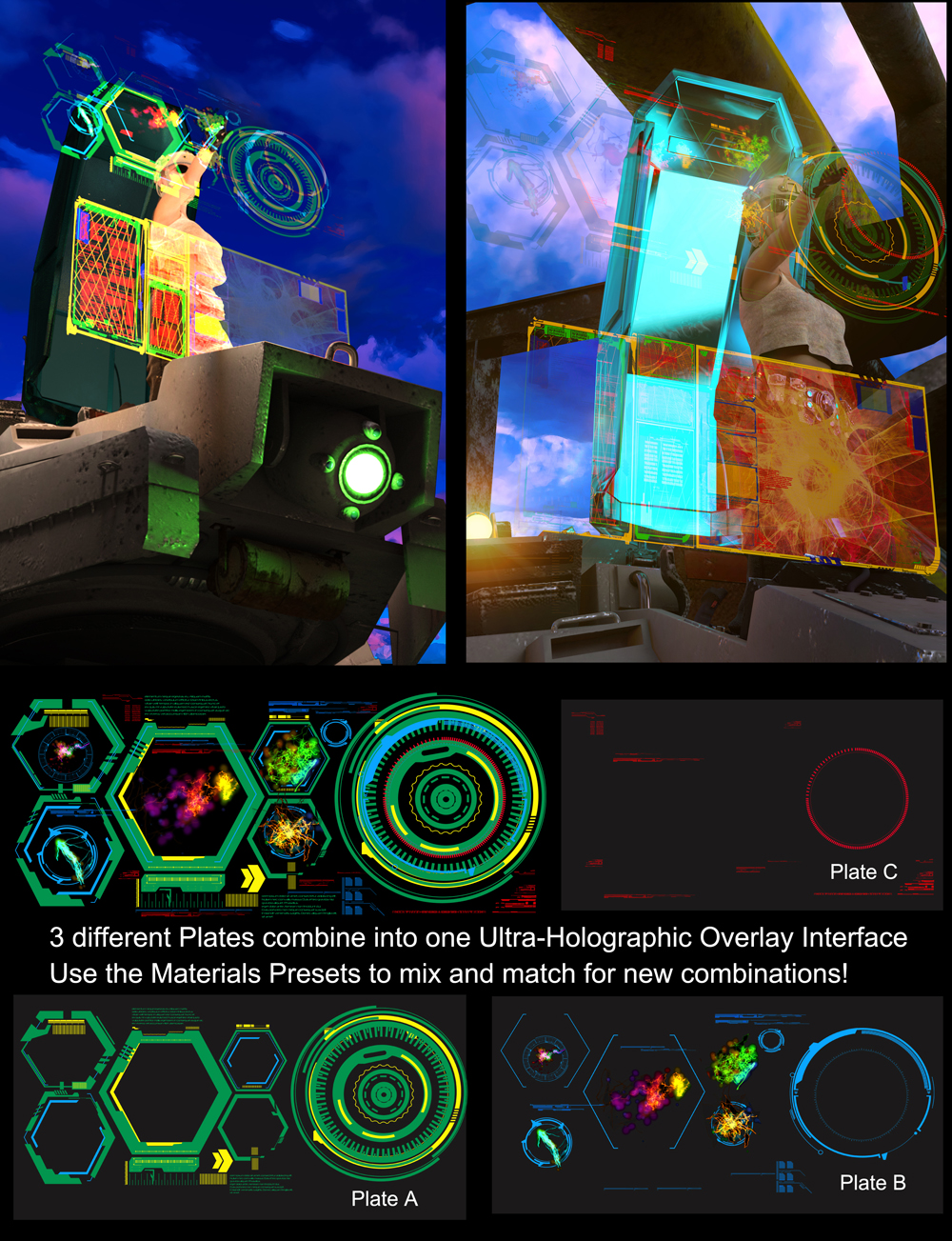 Sci-Tech Overlays and Brushes Volume 01 | Daz 3D