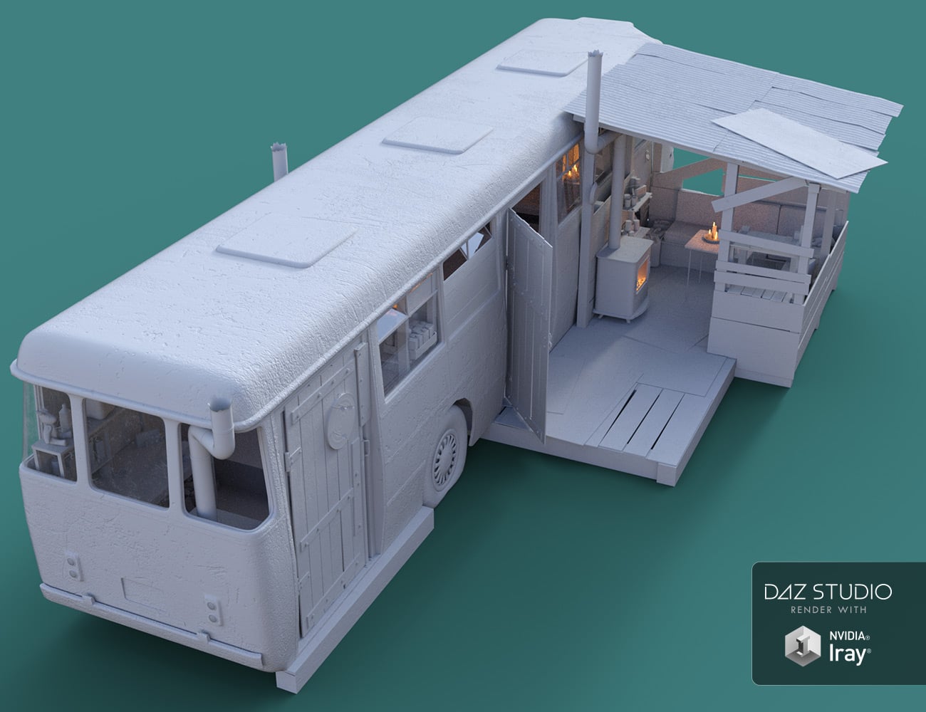 Shanty Bus House | Daz 3D