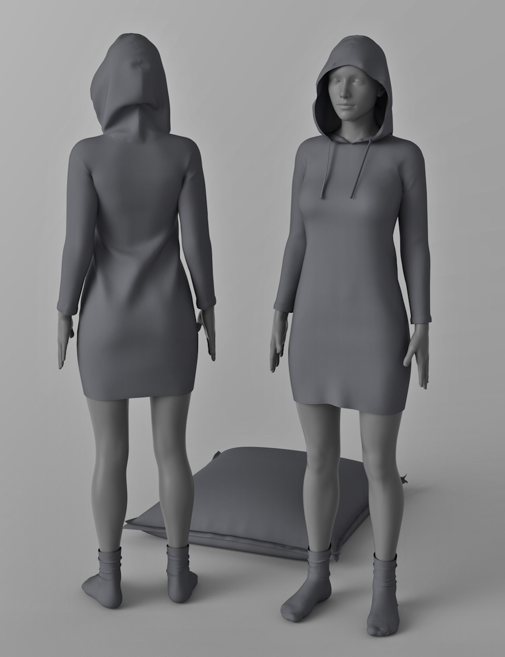 dForce Hoody Dress for Genesis 8 Female(s) | Daz 3D