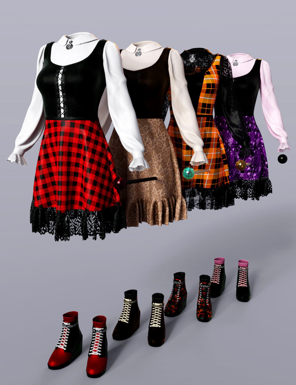dForce Goth Princess Outfit for Genesis 8 Females | Daz 3D