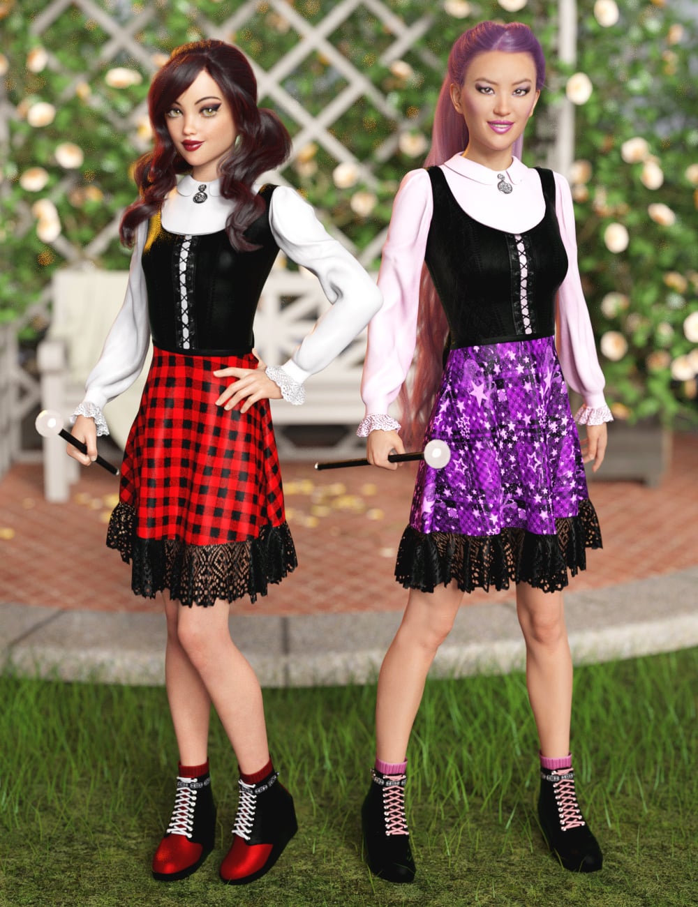 dForce Goth Princess Outfit for Genesis 8 Females | Daz 3D