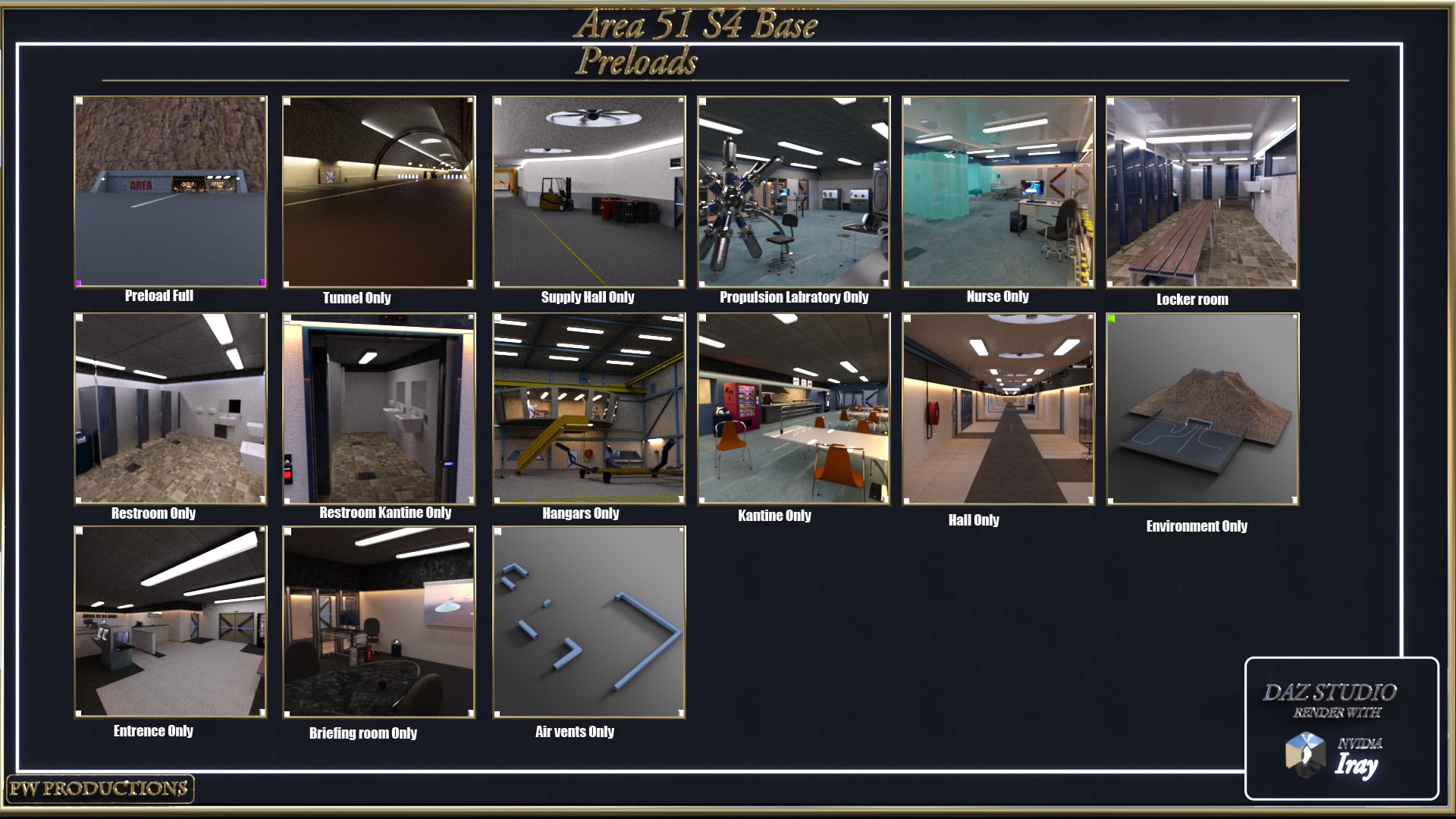 PW Area 51 S4 Base | Daz 3D