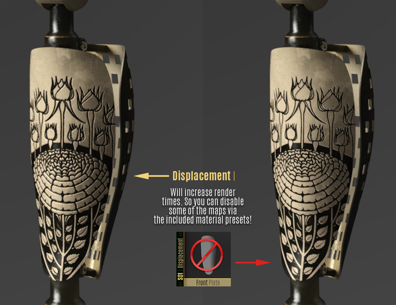 Modern Leg Prosthetic Reimagined Texture Add-On | Daz 3D