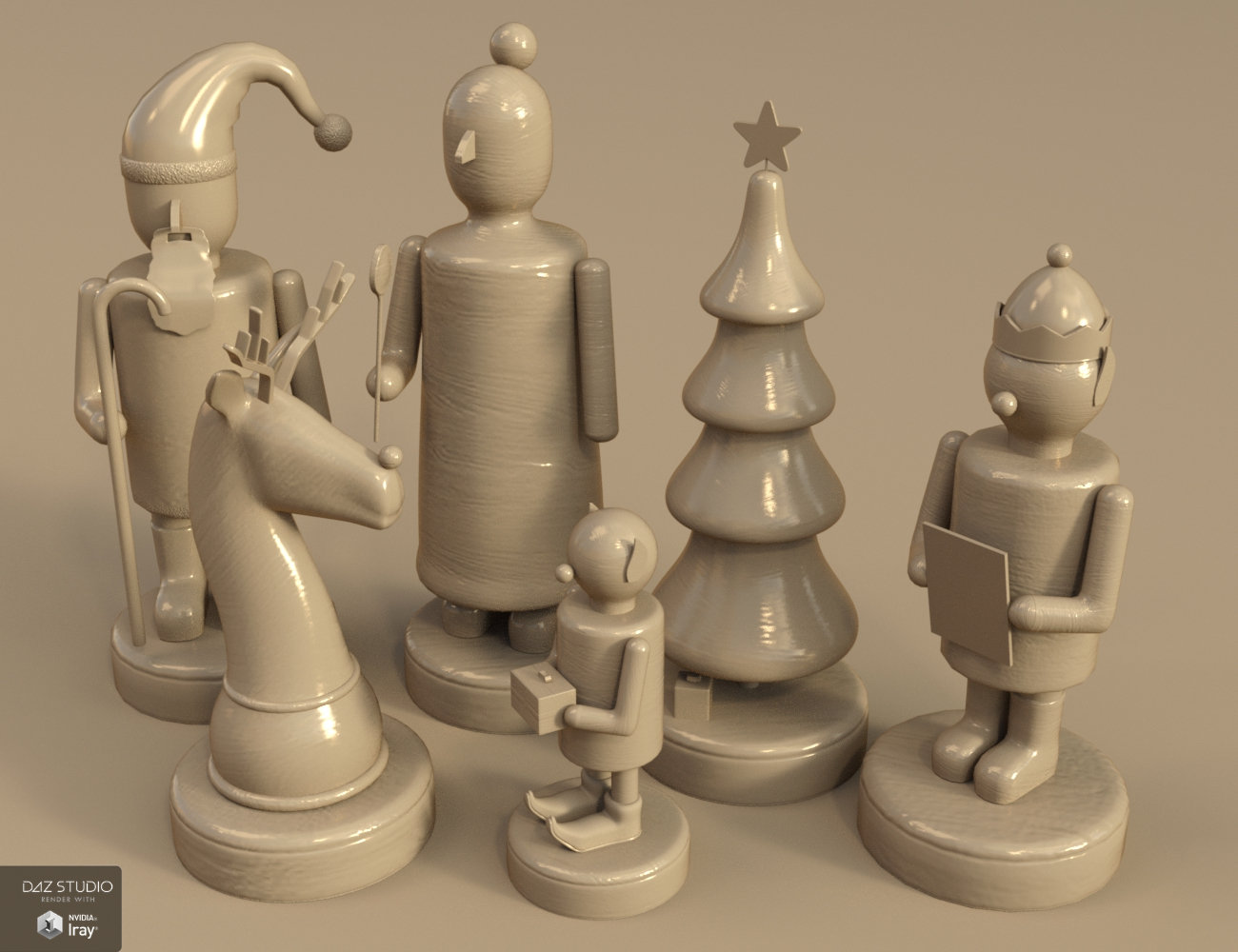Santa's Chess Set | Daz 3D