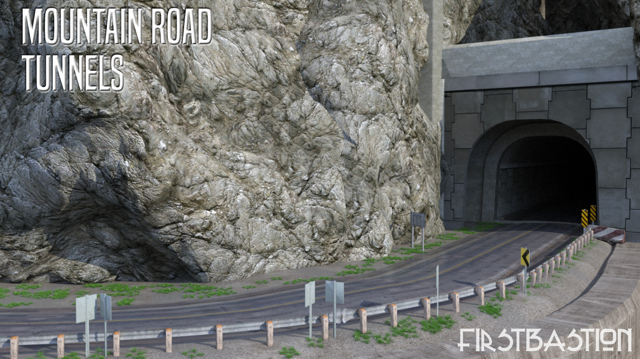 1stB Mountain Road Tunnels | Daz 3D