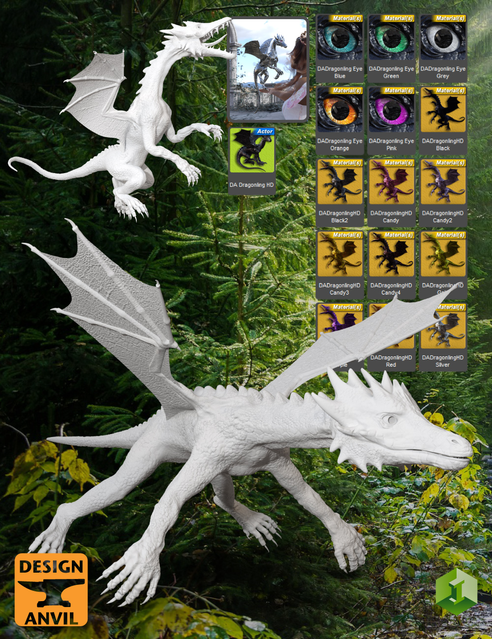 DA Dragonling HD for Daz Dragon 3 | Daz 3D