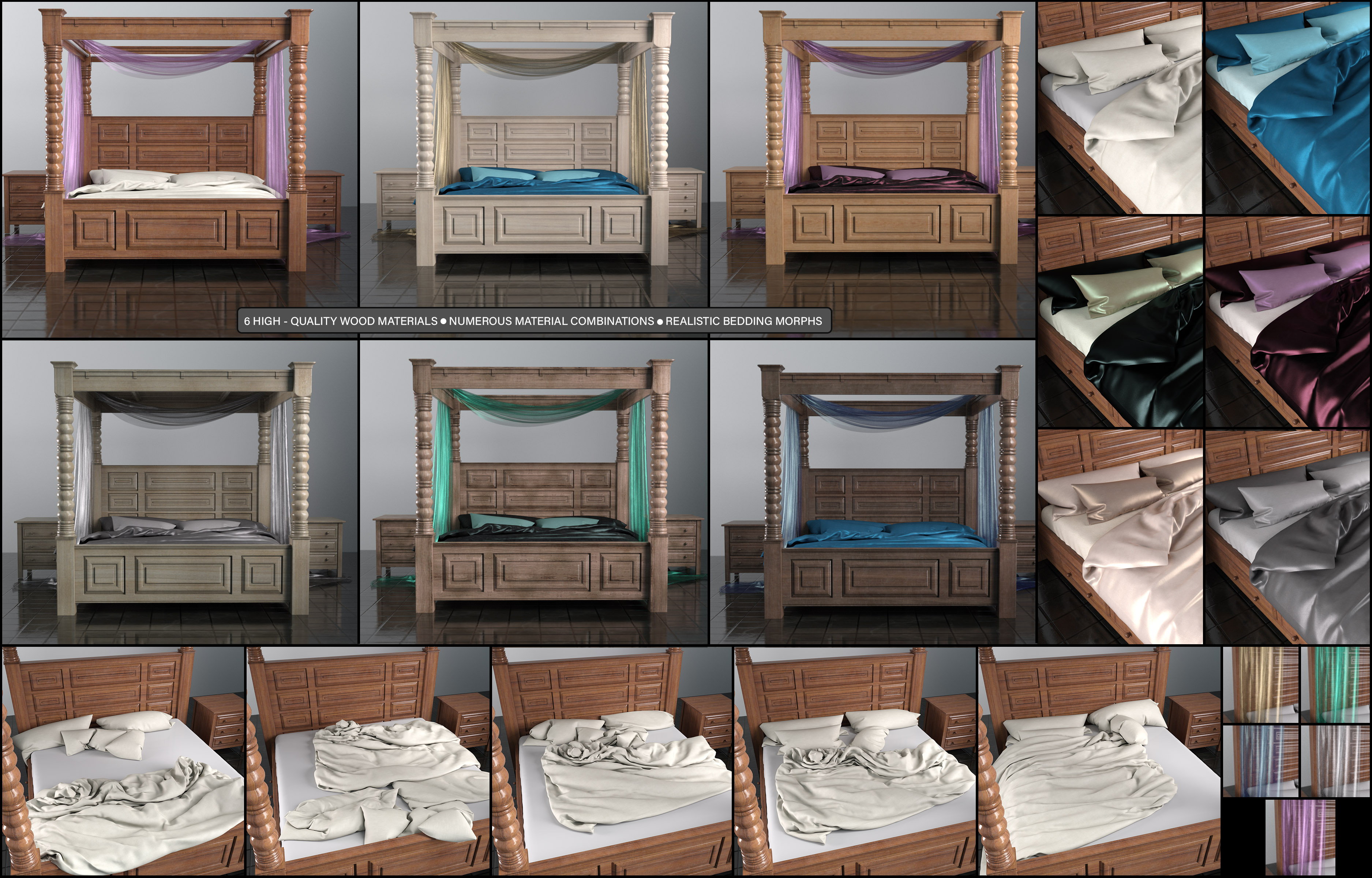 Z Luxury Morphing Bed and Poses | Daz 3D