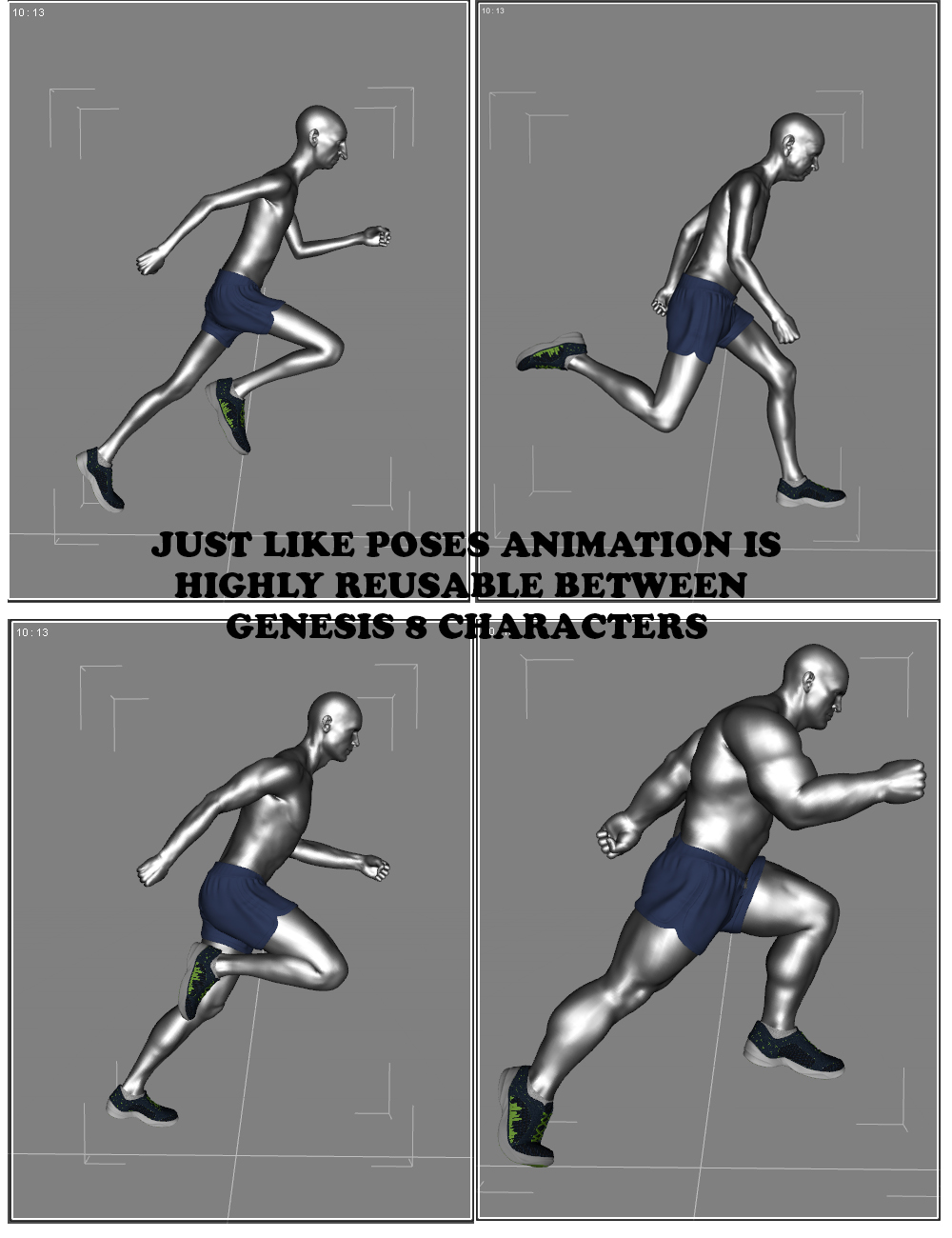 Pose a-Motion Running Cycle | Daz 3D