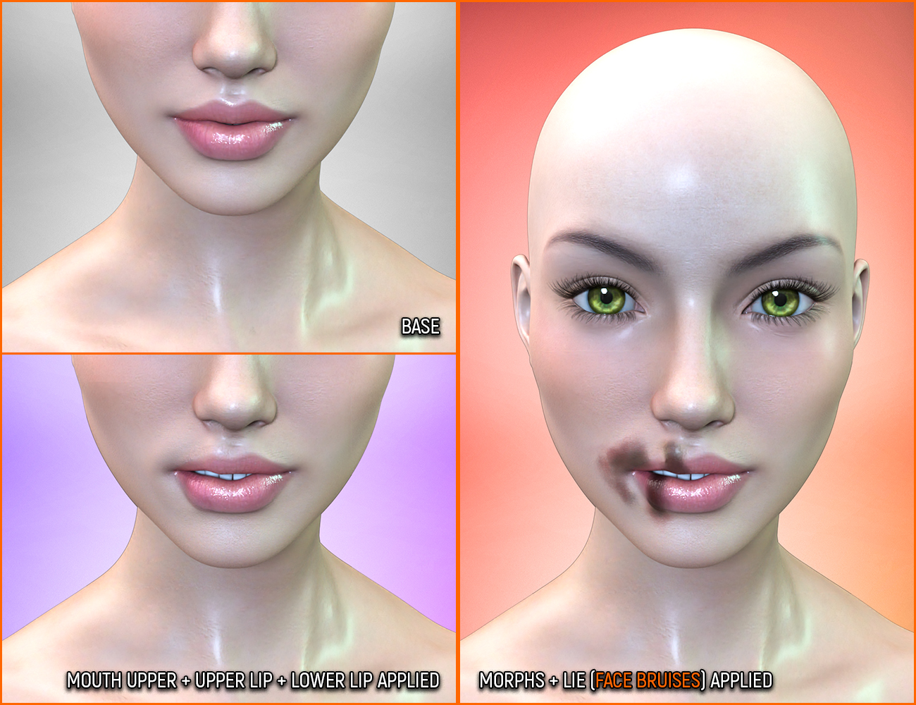 Face Bruises Morphs for Genesis 3 & 8 Female(s) | Daz 3D