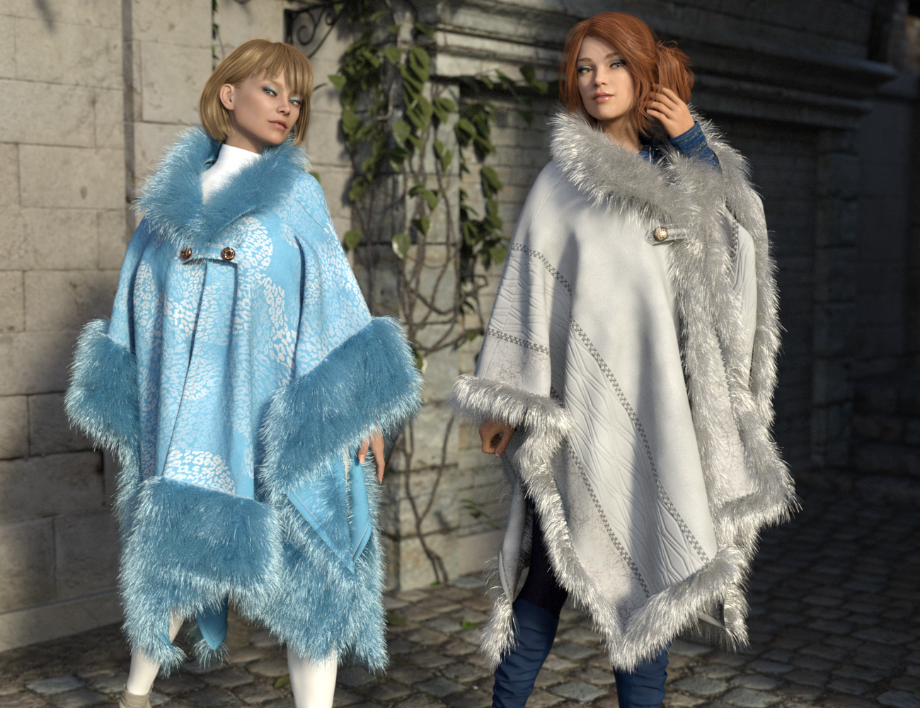 dForce Real Fur Poncho Texture Expansion | Daz 3D