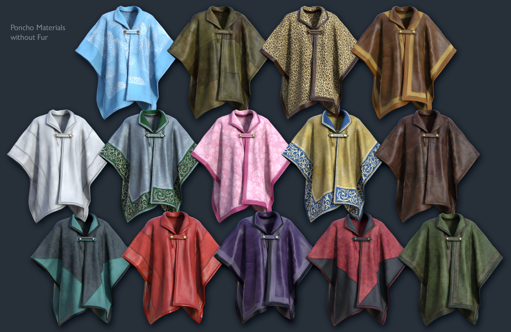 dForce Real Fur Poncho Texture Expansion | Daz 3D