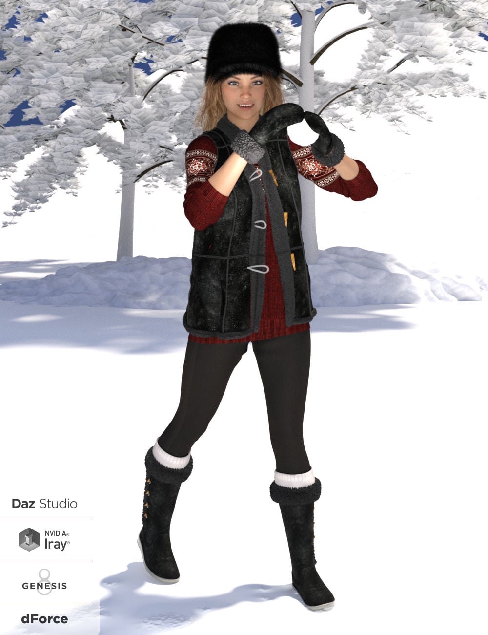 dForce Winter Frolic for Genesis 8 Female(s) | Daz 3D