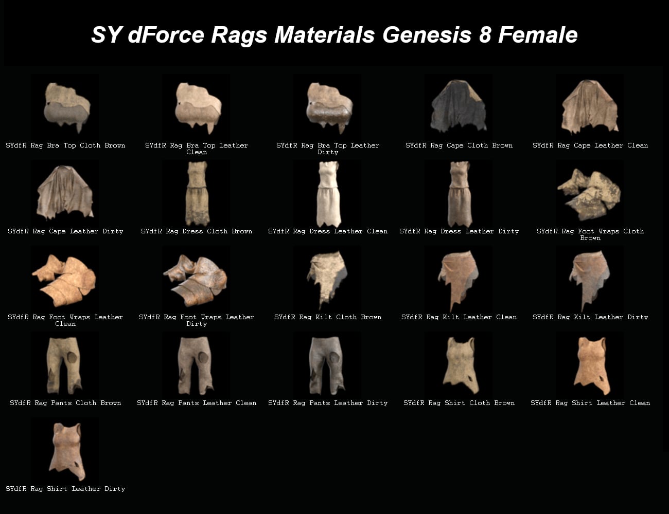 SY dForce Rags for Genesis 8 Female(s) | Daz 3D