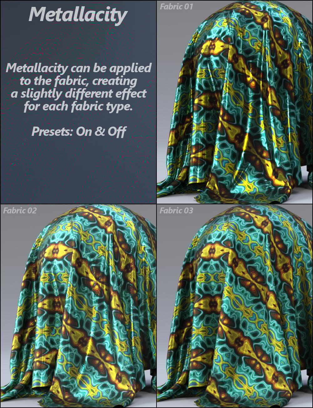 MMX Exotic Fabric Patterns for Iray | Daz 3D
