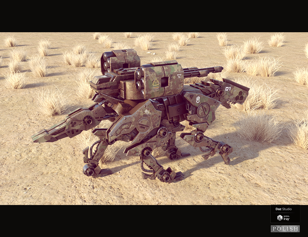 Sci-Fi Dog Mecha | Daz 3D