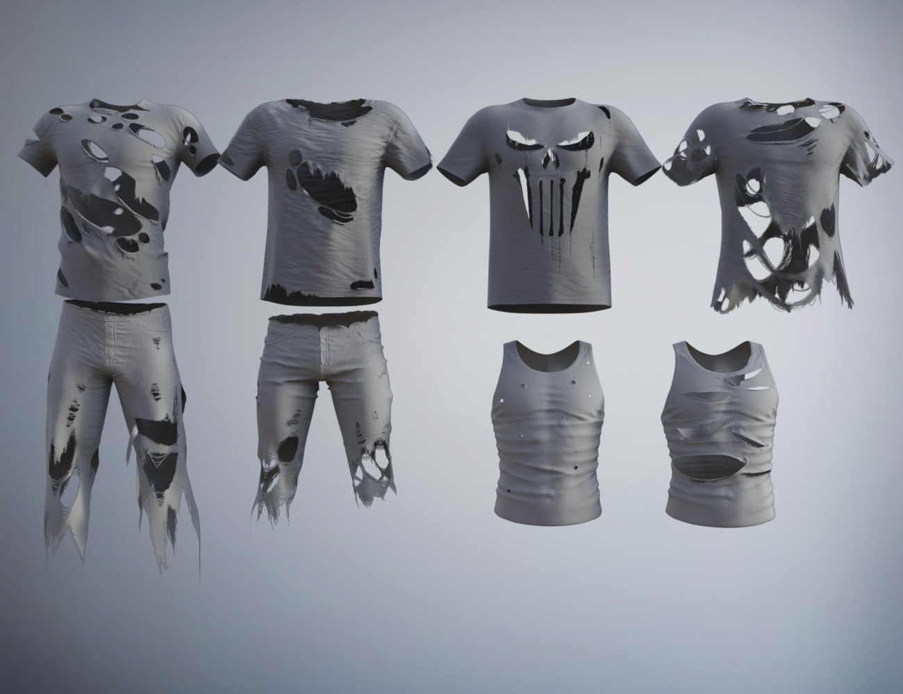 dForce Torn Clothes for Genesis 8 Male(s) | Daz 3D