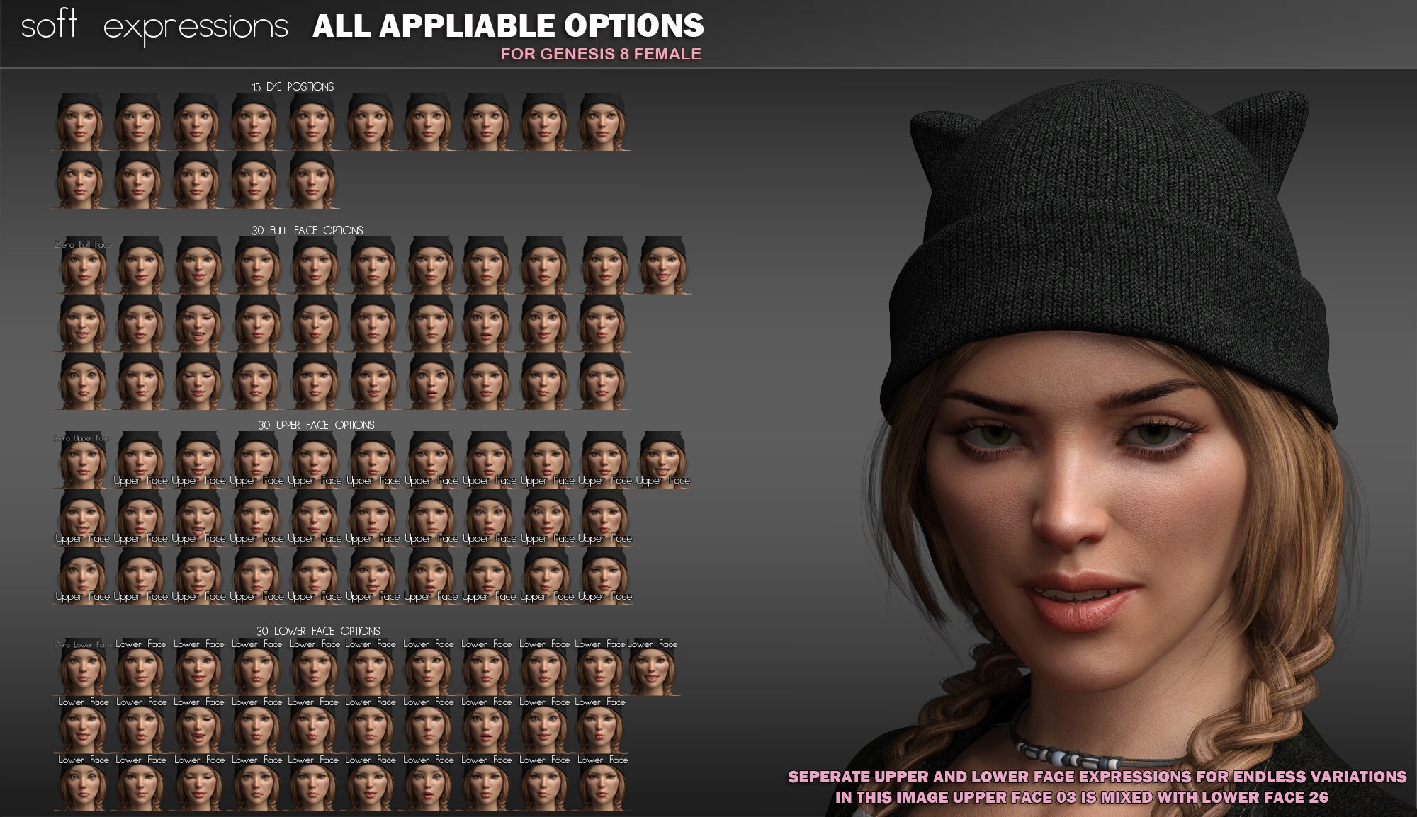 P3D Soft Expressions for Genesis 8 Female(s) | Daz 3D