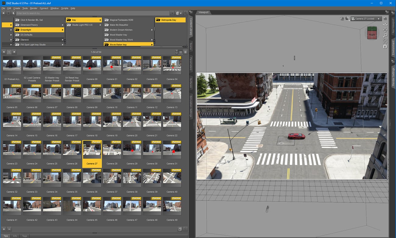 50 HDRIs - Movie Maker Iray - Metropolis Day | Daz 3D