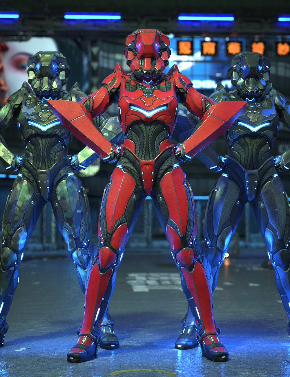 A.N.T.S Armored Nano Tech Suit for Genesis 8 Female | Daz 3D