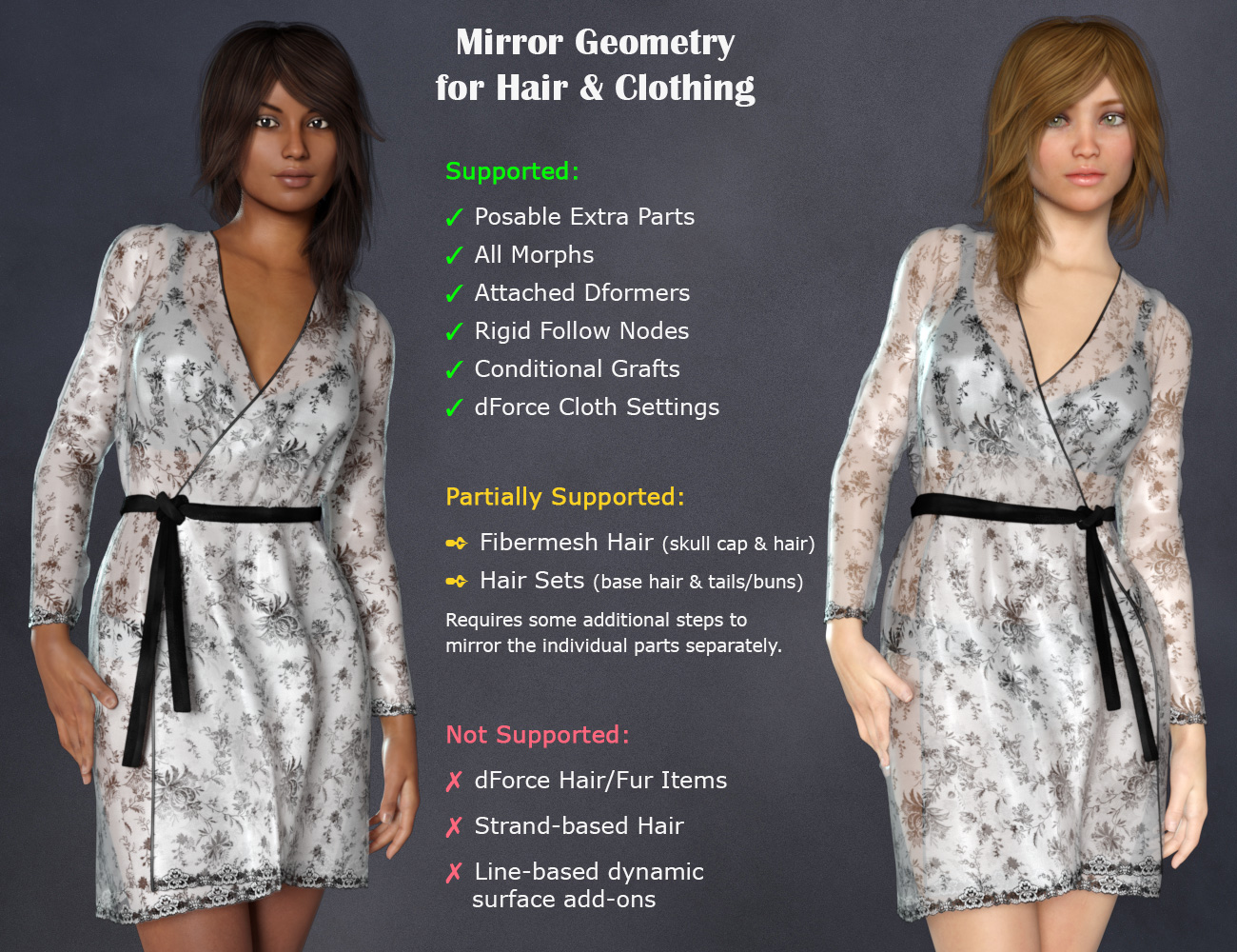 Mirror Geometry for Genesis 3 | Daz 3D