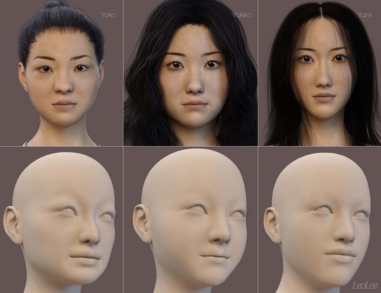 Japanese Face and Body Shapes for Genesis 3 and 8 Female | Daz 3D