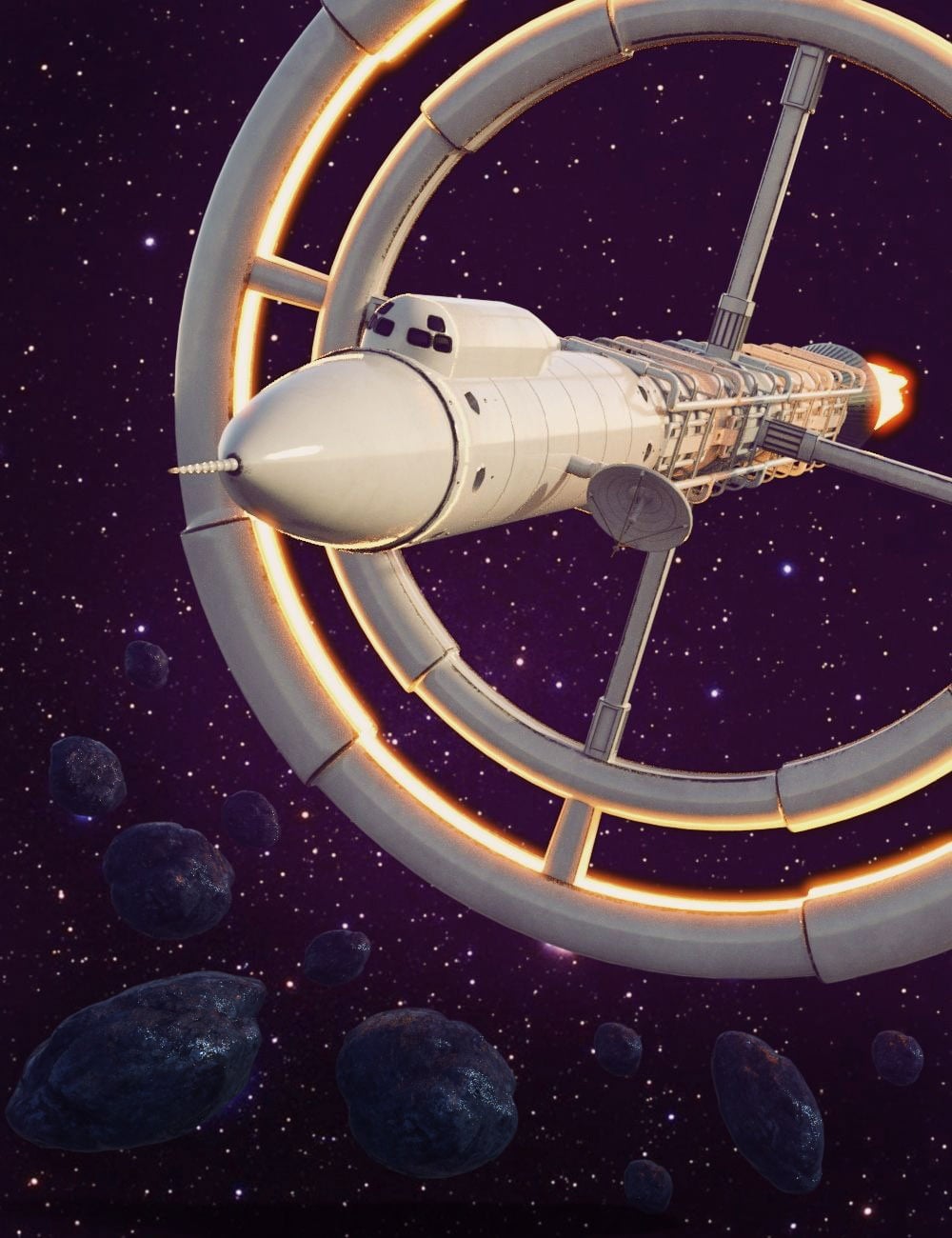 Modular Retro Starship Kit | Daz 3D