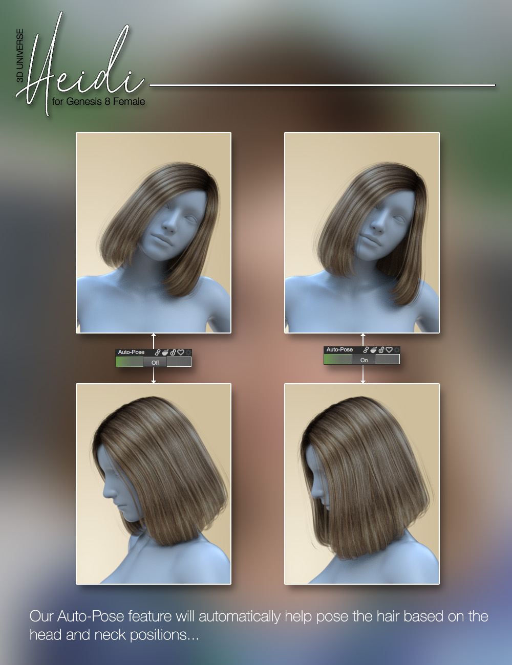 Heidi Hair for Genesis 8 Female(s) | Daz 3D