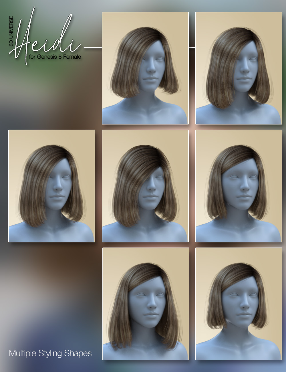 Heidi Hair for Genesis 8 Female(s) | Daz 3D