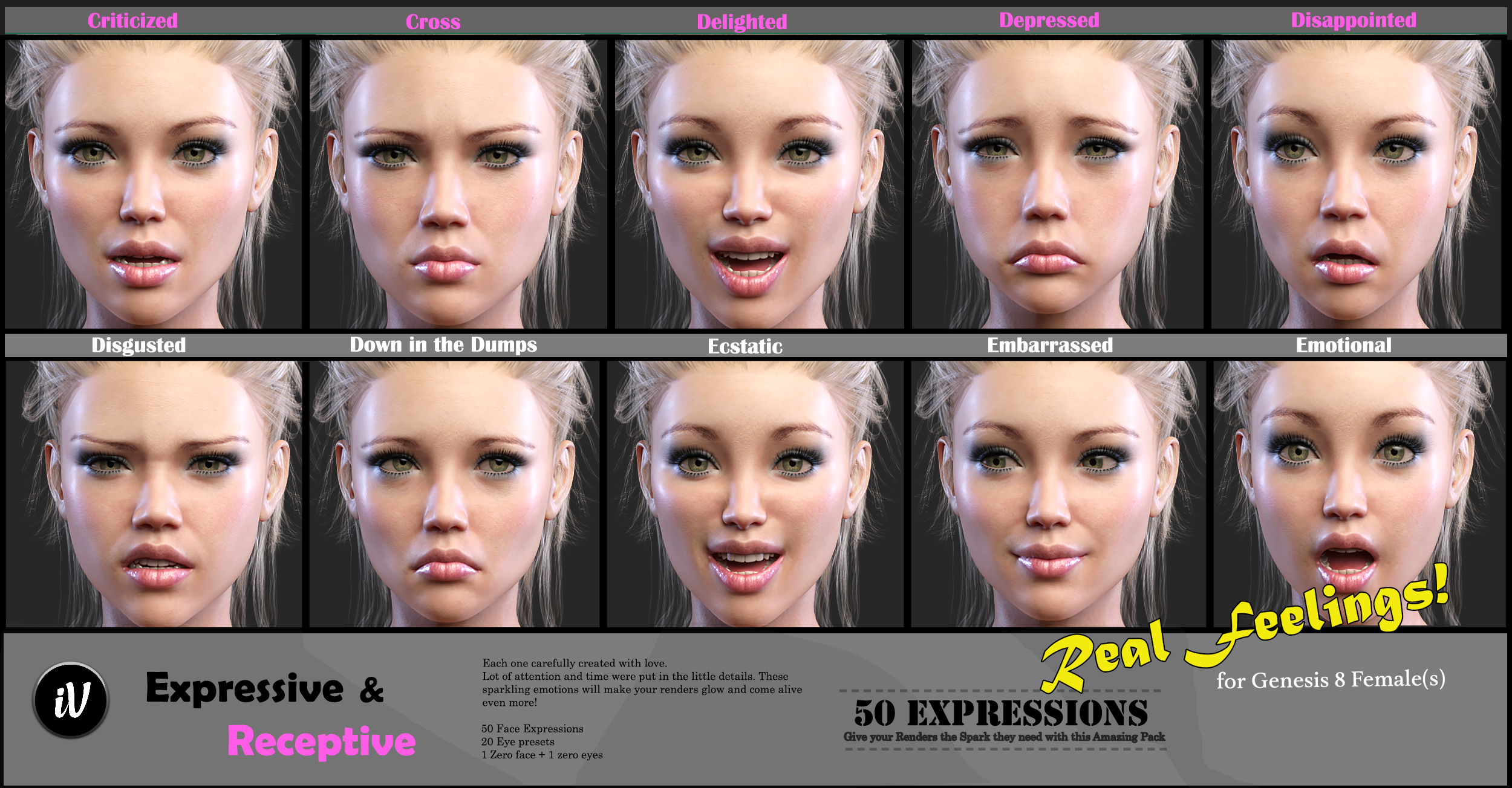iV Expressive & Receptive Communication For Genesis 8 Female(s) | Daz 3D