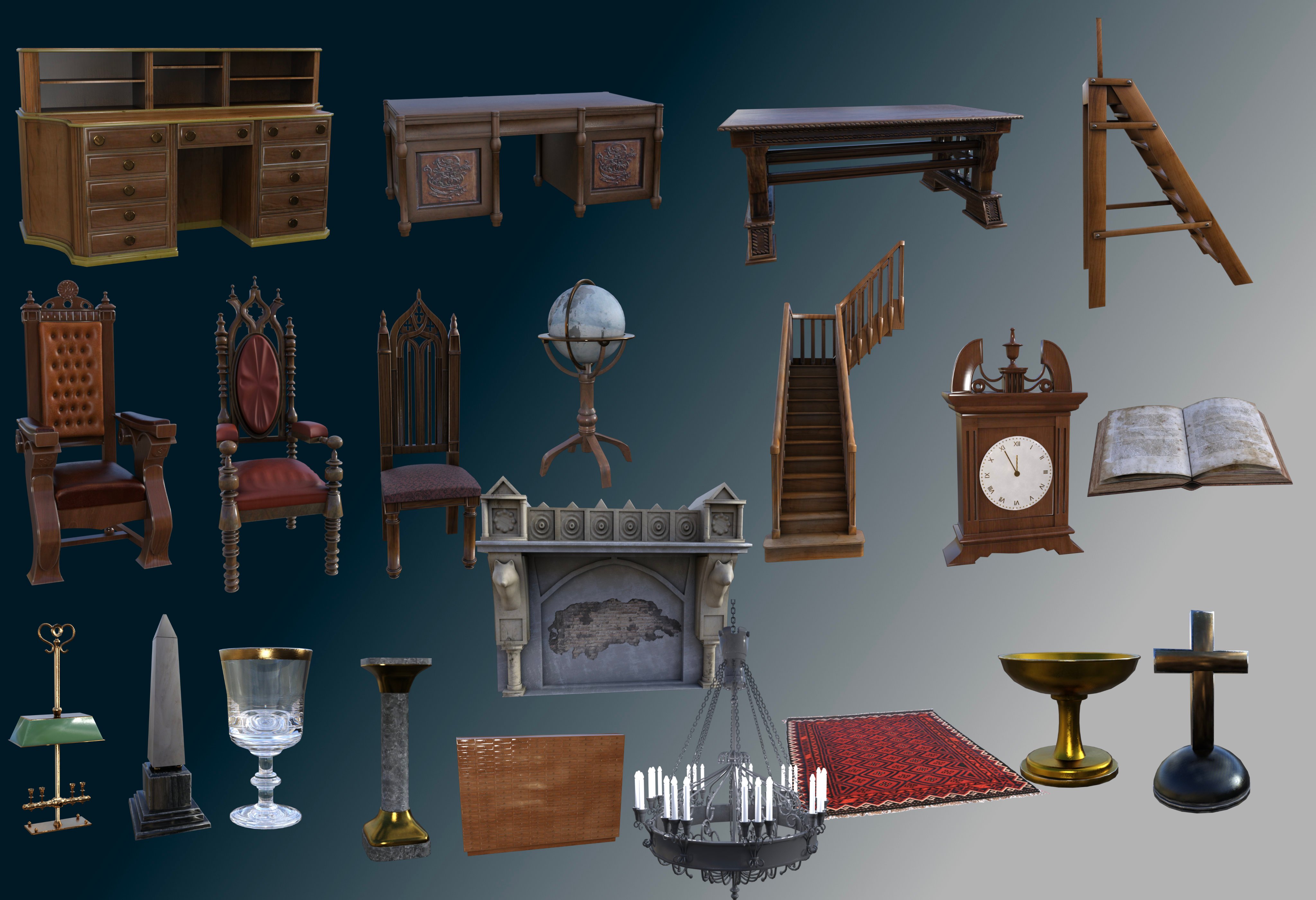 FG Gothic Library Bundle | Daz 3D