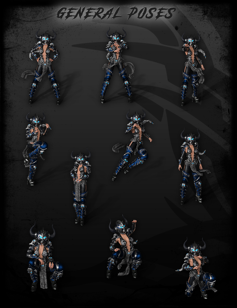 dForce Death Strike Outfit, Poses and Battleaxe for Genesis 8 Female(s ...