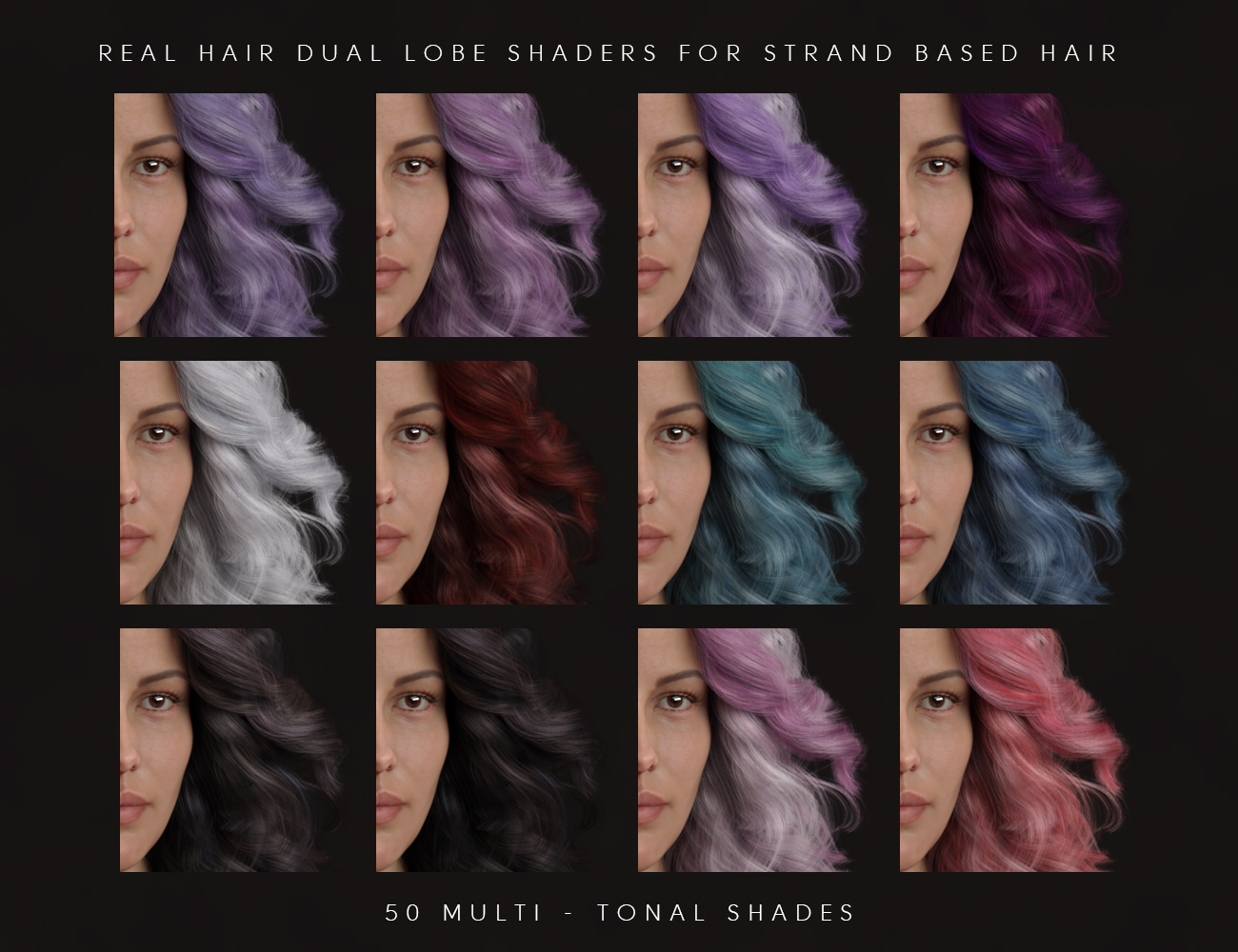 Real Hair Shaders for dForce and Strand-Based Hairs | Daz 3D