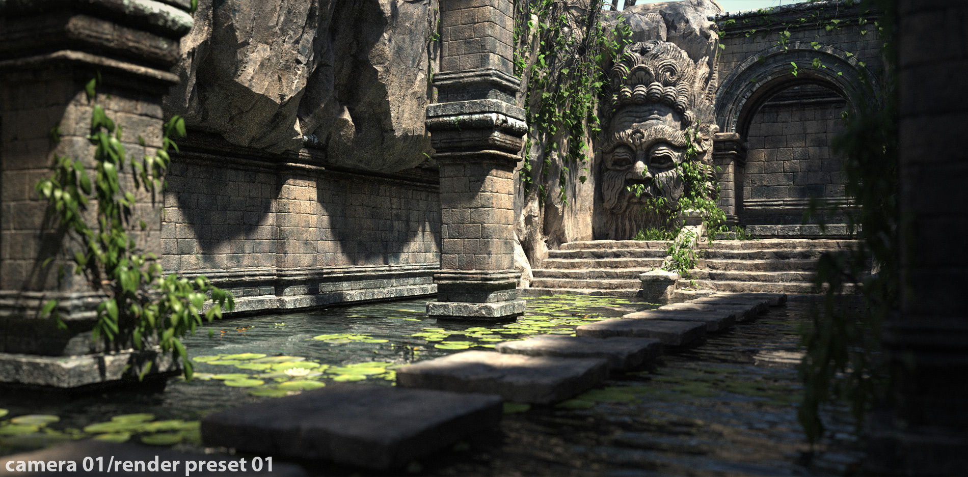 Temple Pool | Daz 3D